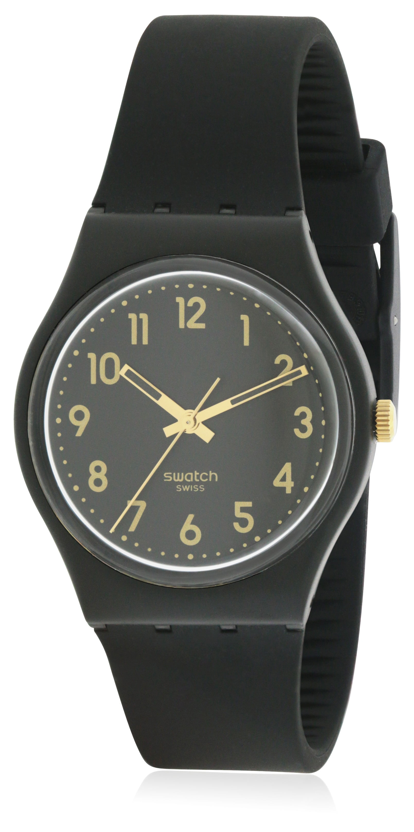 Swatch Golden Tac Black Dial Black Silicone Unisex Watch GB274 ...