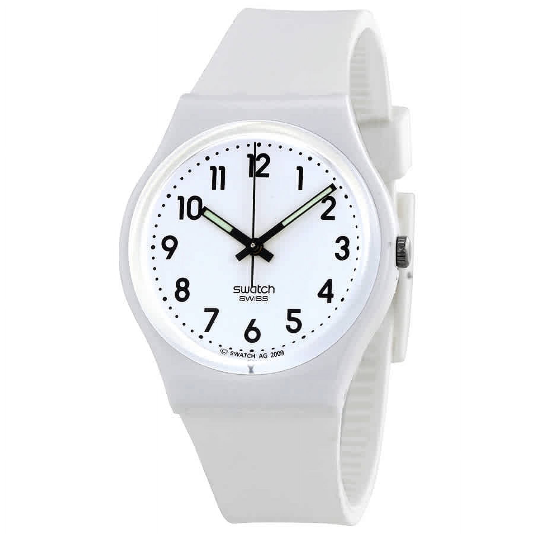 Swatch Just White Soft White Rubber Ladies Watch GW151O - Walmart.com