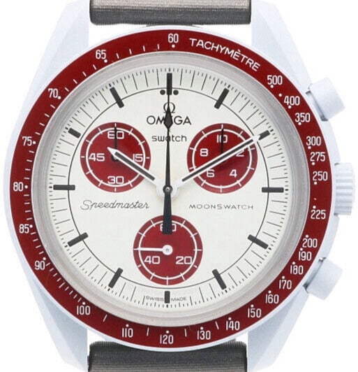 Swatch Moonwatch "Mission to Pluto" Swatch x Omega White 42mm S033M101 ...