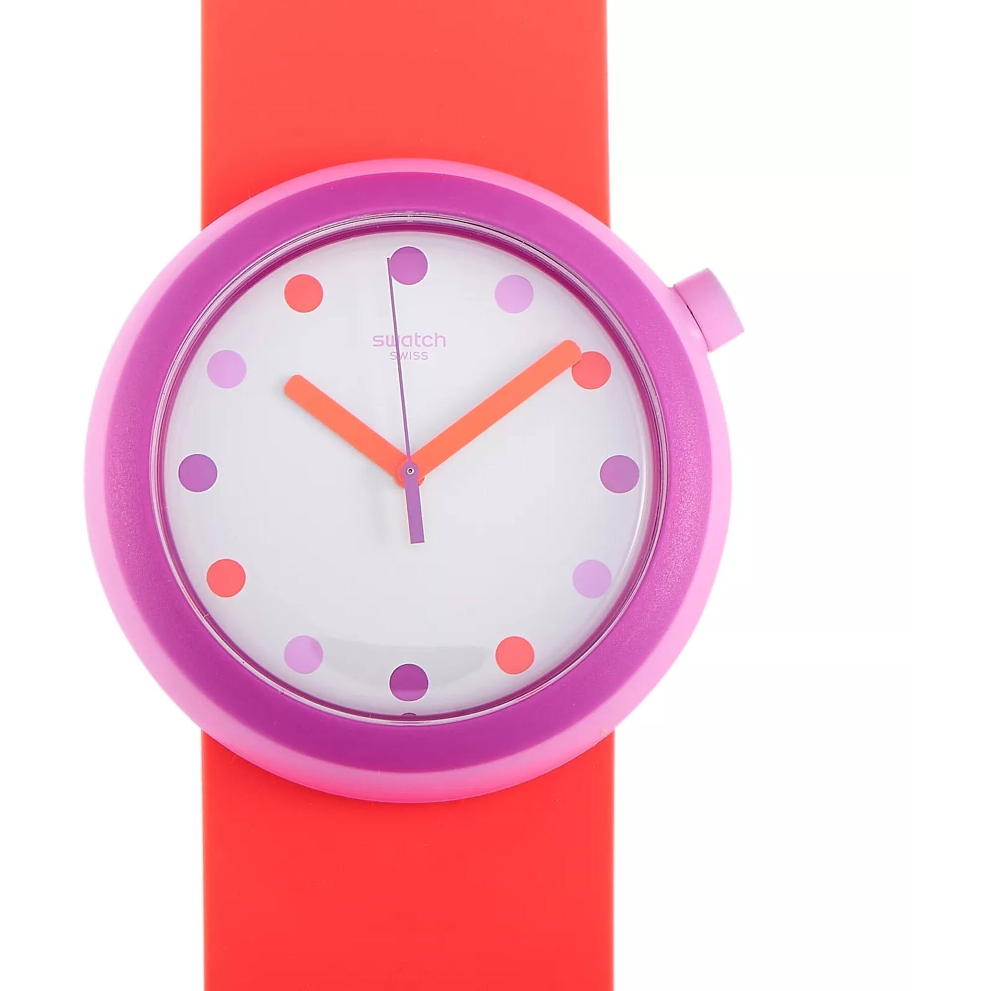 Swatch PNP100 Women's Popalicious White Dial Silicone Strap Watch ...