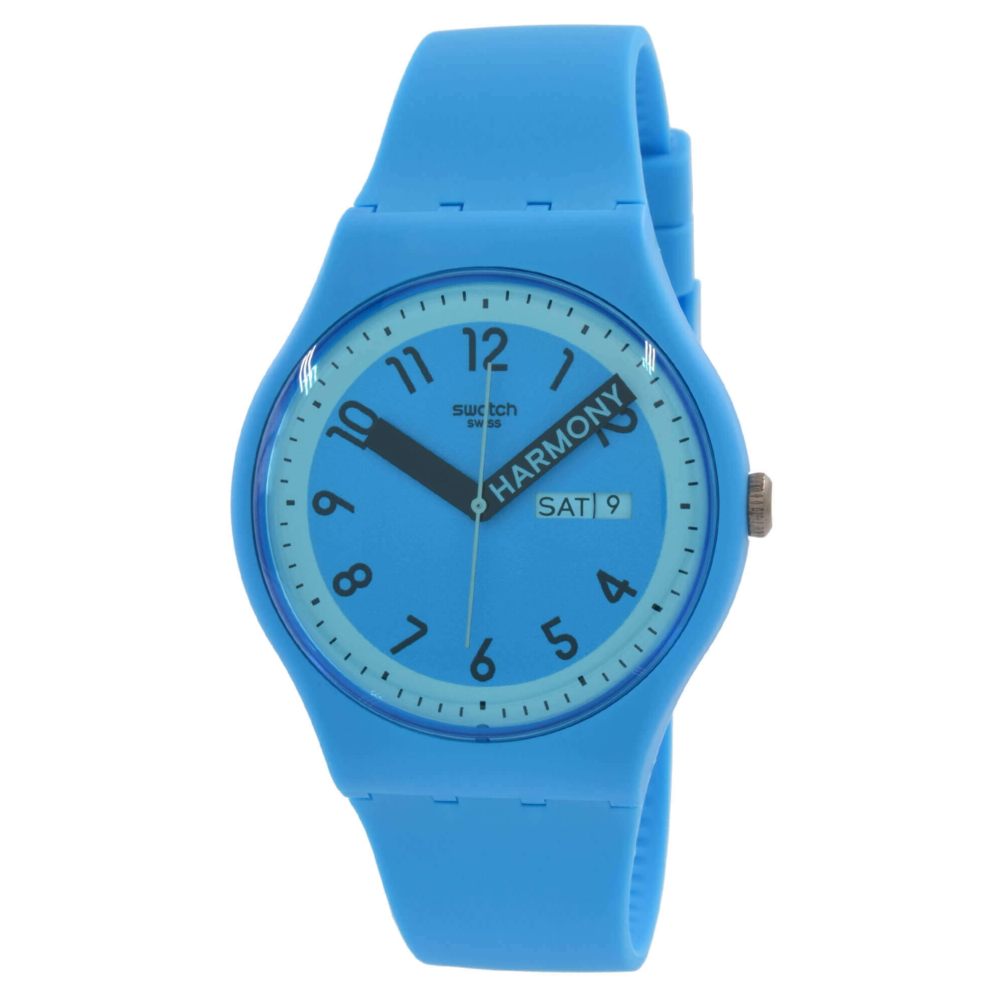 Swatch SO29S702 Unisex Pride Proudly Blue Silicone Strap Watch ...