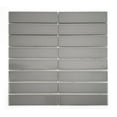Gio Gray Glossy 1.25" X 6" Stacked Linear Porcelain Mosaic Tile Sample ...