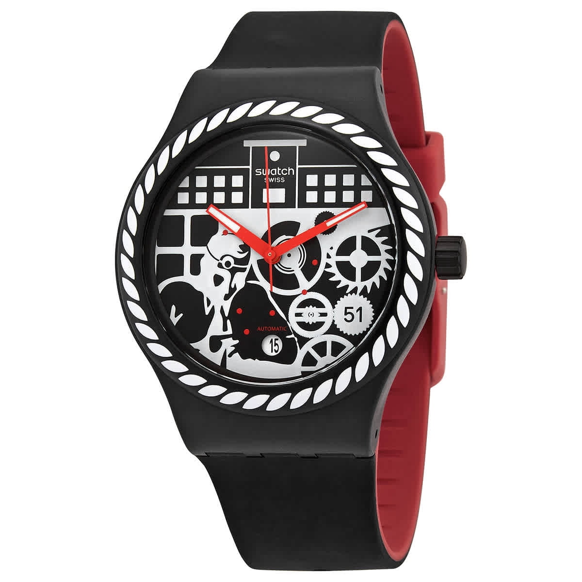 Swatch Sistem Schwiiz Automatic Black Dial Unisex Watch SUTB404 ...
