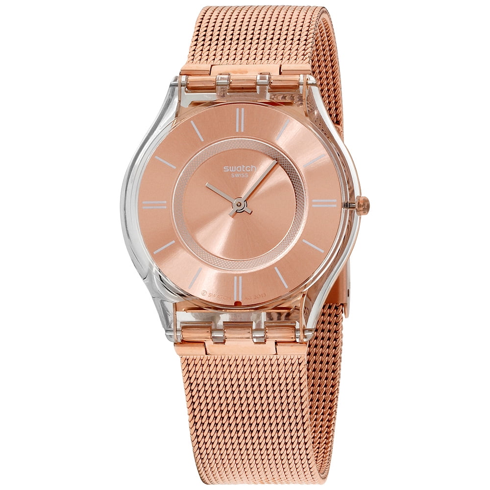 Swatch Skin Hello Darling Rose Gold Dial Stainless Steel Ladies Watch ...