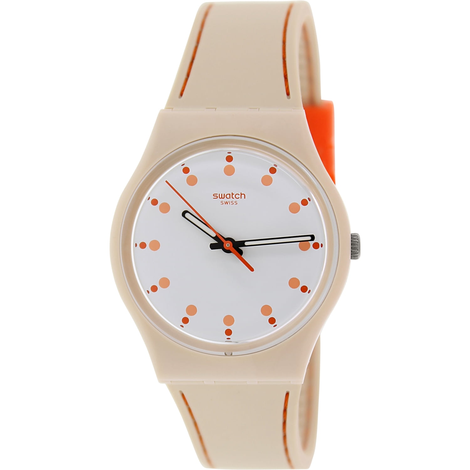 Swatch Women's Originals GT106T Beige Silicone Swiss Quartz Fashion ...