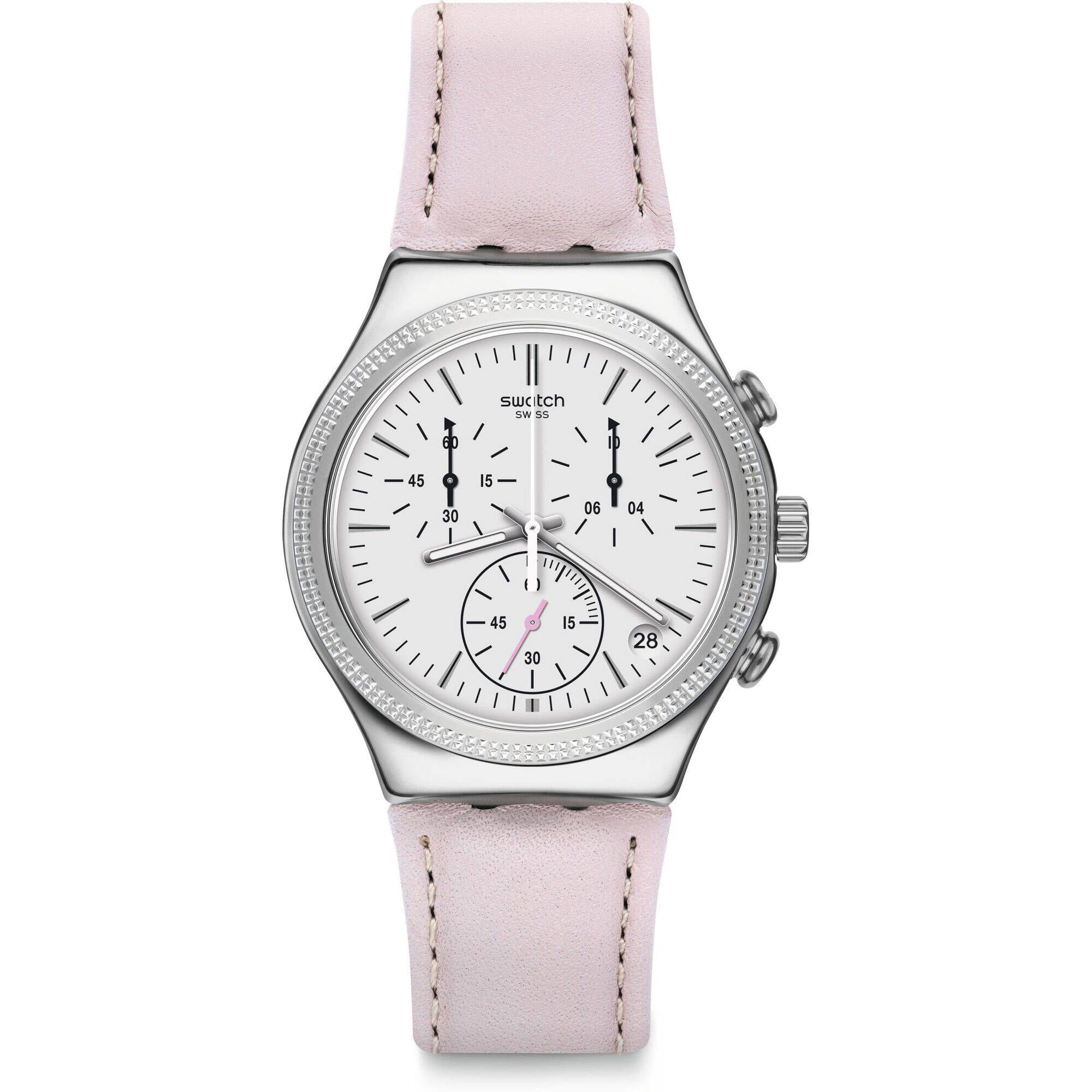 Swatch YCS599 Women's Irony Sweet Madame Light Pink Strap Watch ...