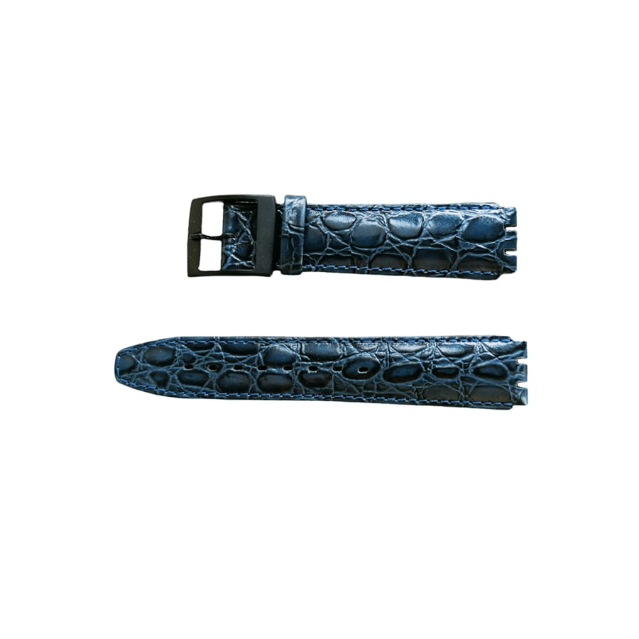Swatch special dark blue strap of artificial lizard leather with stitch ...