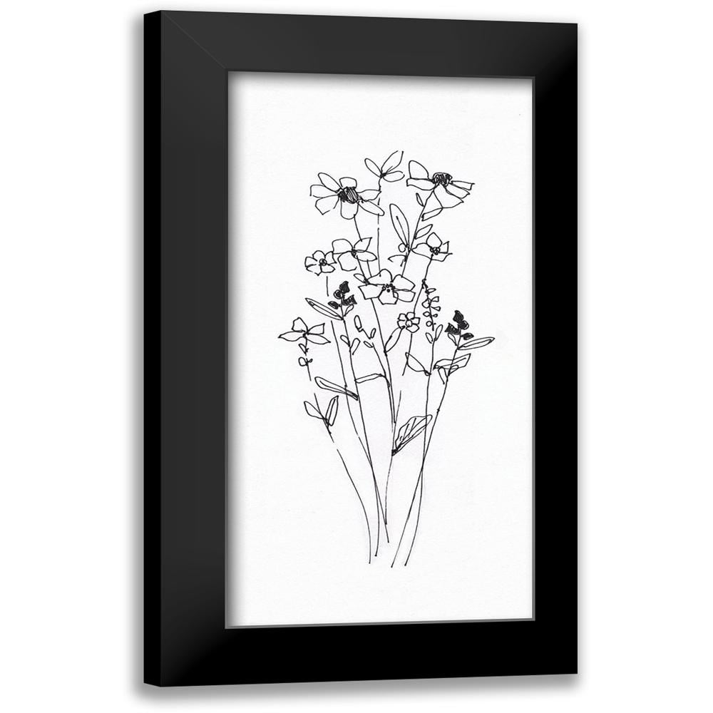 Swatland, Sally 11x18 Black Modern Framed Museum Art Print Titled - Wildflowers Sketch I ...