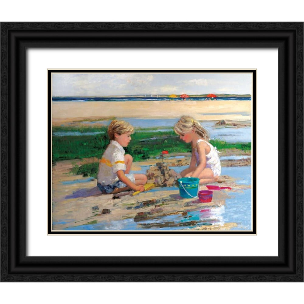 Swatland, Sally 24x20 Black Ornate Wood Framed with Double Matting ...