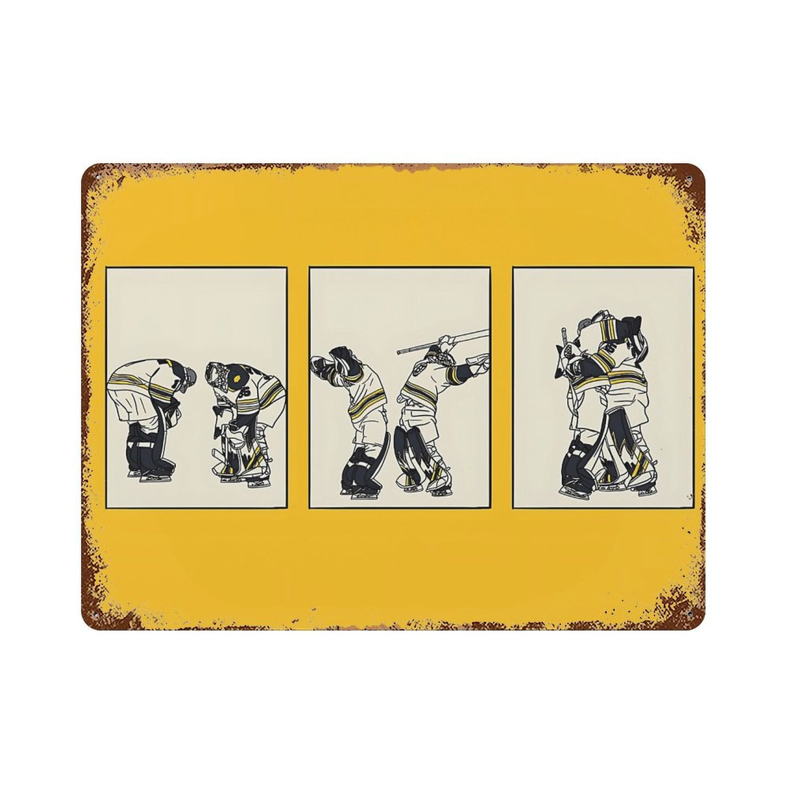 Swayman Ullmark Hug Canvas Metal Tin Logo Fun Cat, Retro Vintage Poster ...