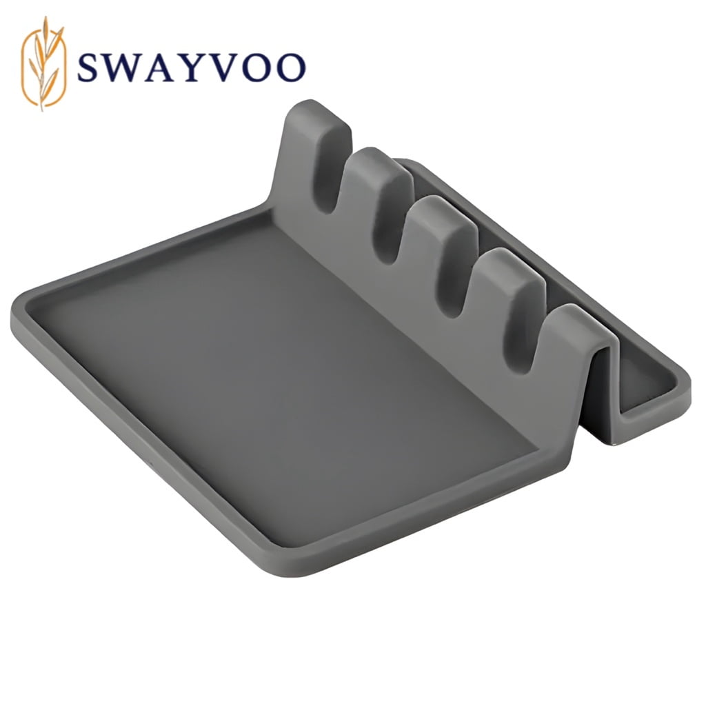 Swayvoo silicone Spoon Rest with 4 Slots – Heat-Resistant Utensil ...