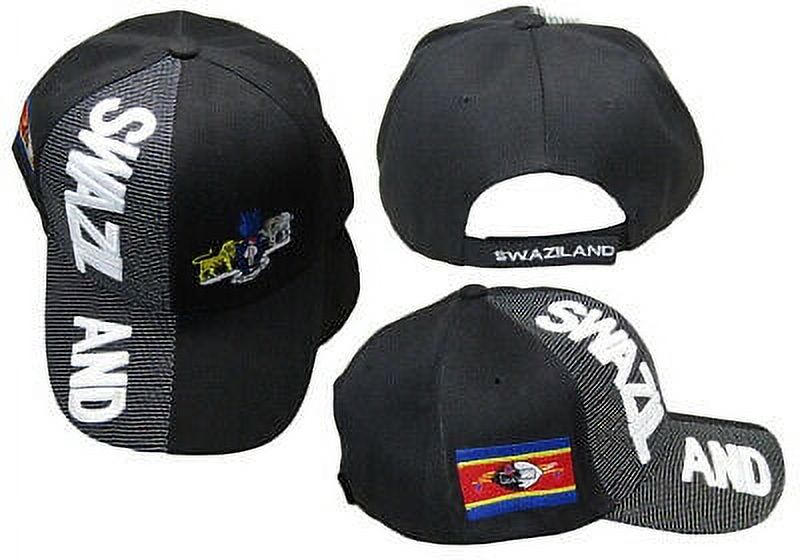 Swaziland Country Black White Letters Crest Patch On Side Embroidered Hat Cap - Walmart.com
