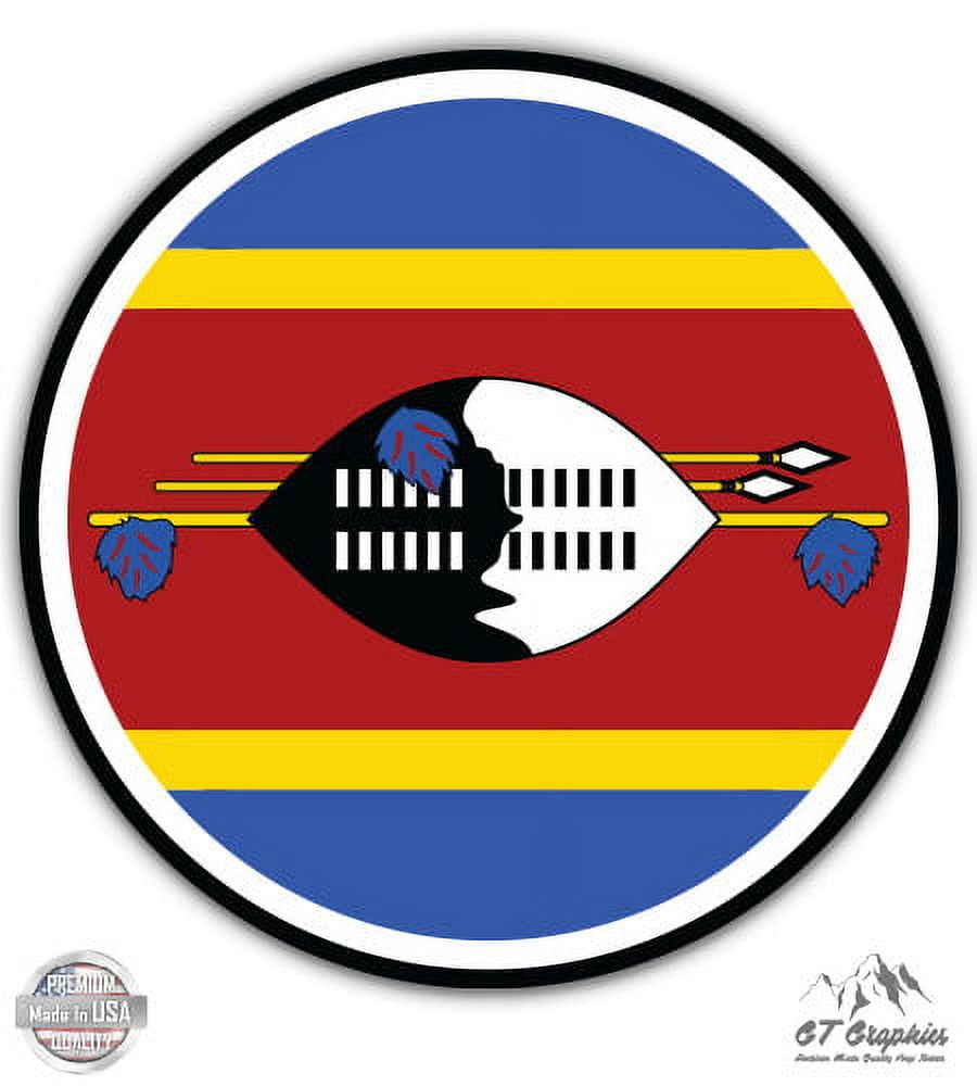 Swaziland Flag - 8" Vinyl Sticker - For Car Laptop I-Pad - Waterproof ...