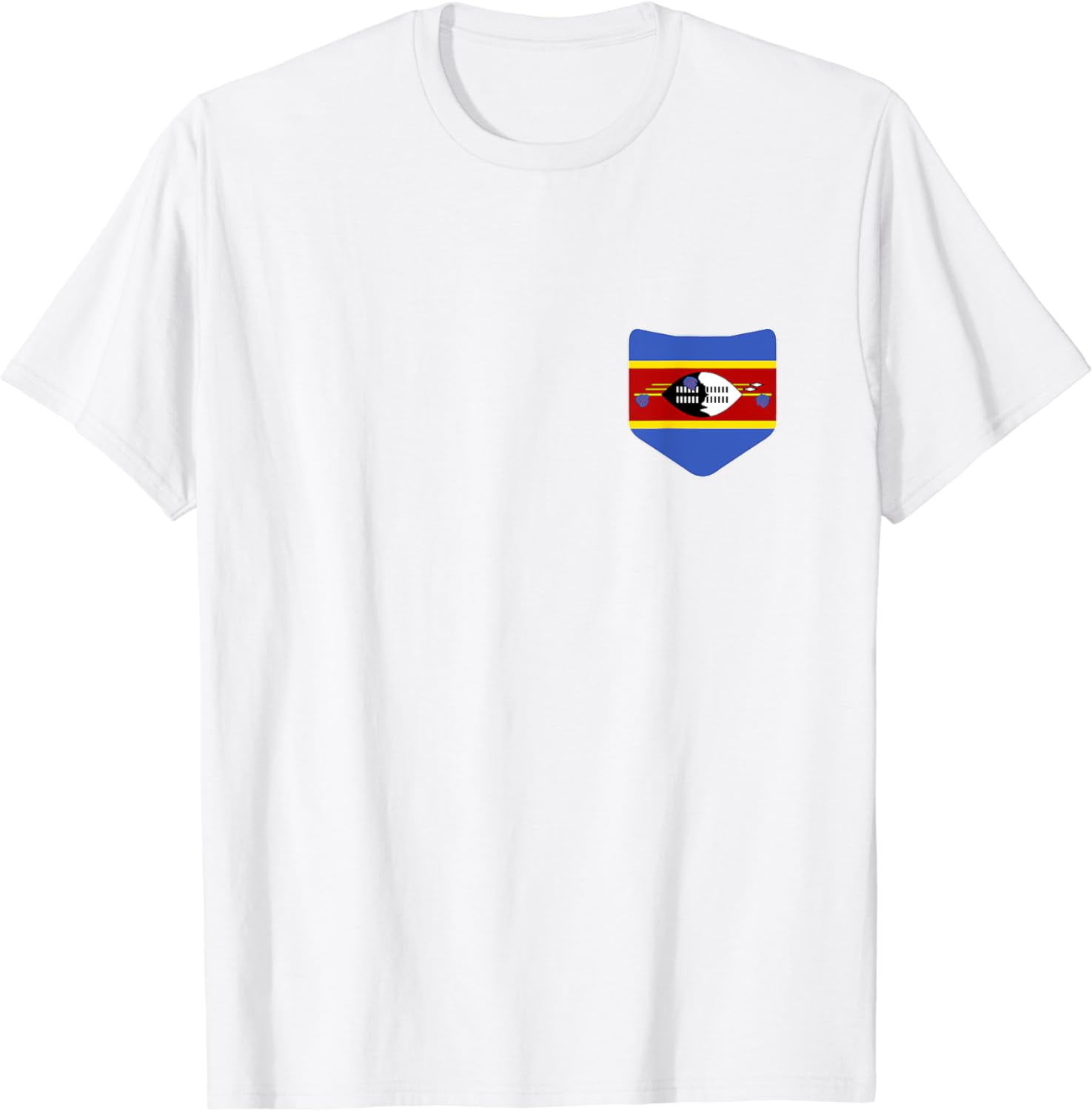 Swaziland Flag with Printed Swazi Flag Pocket T-Shirt - Walmart.com