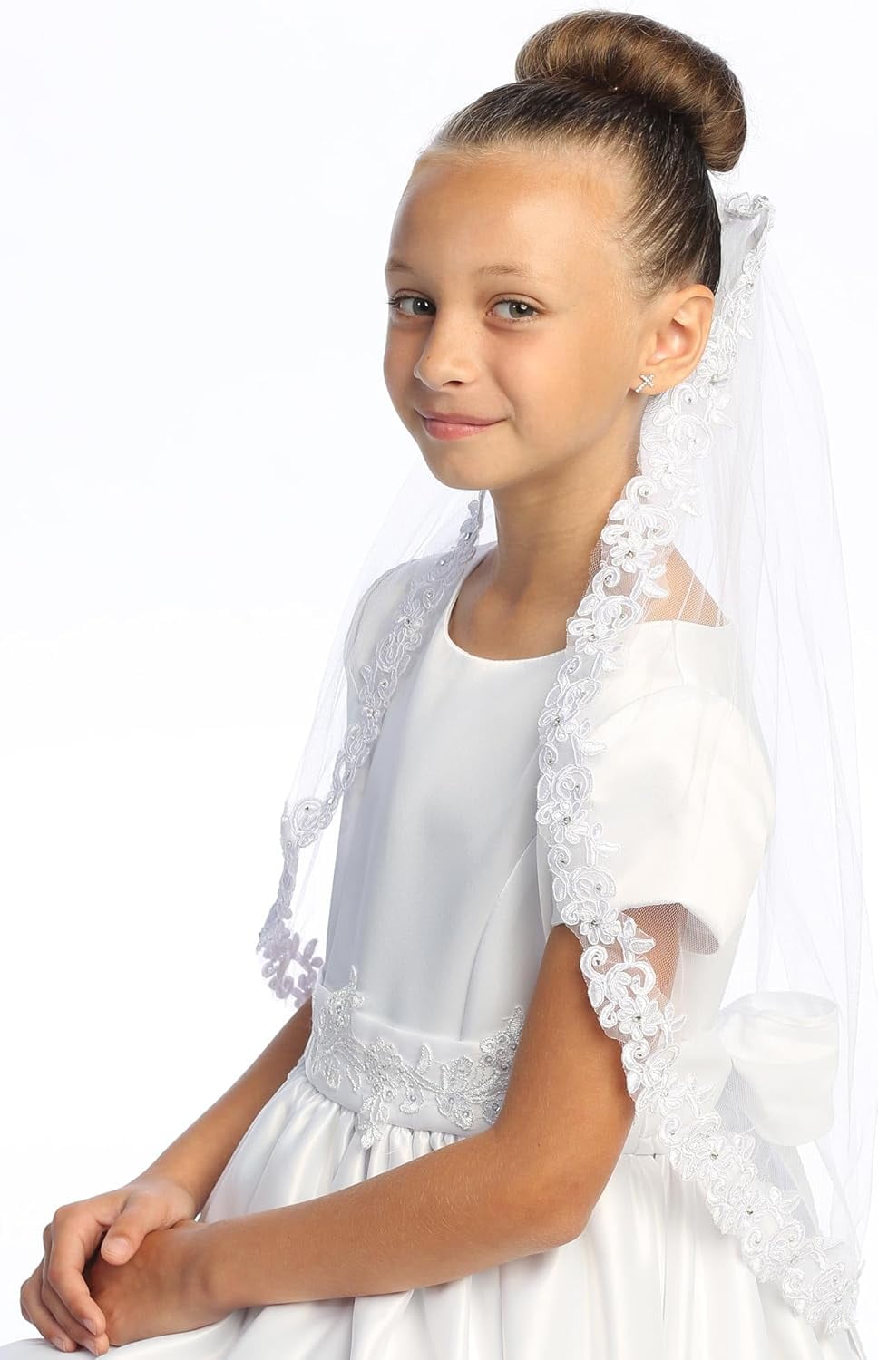 Swea Pea & Lilli Girls First Communion Veil - White Holy 1st Communion ...