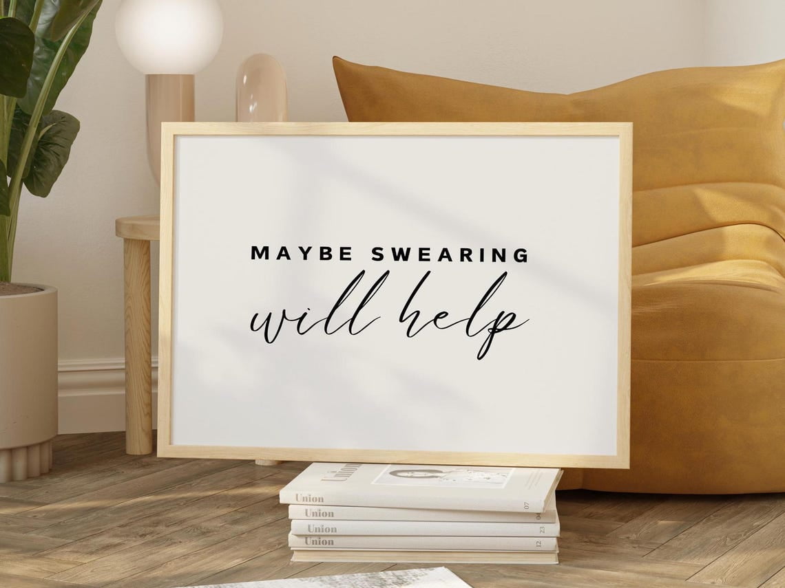 Swearing Quote Wall Art Gift For Coworker Funny Quote Wall Art New Job ...