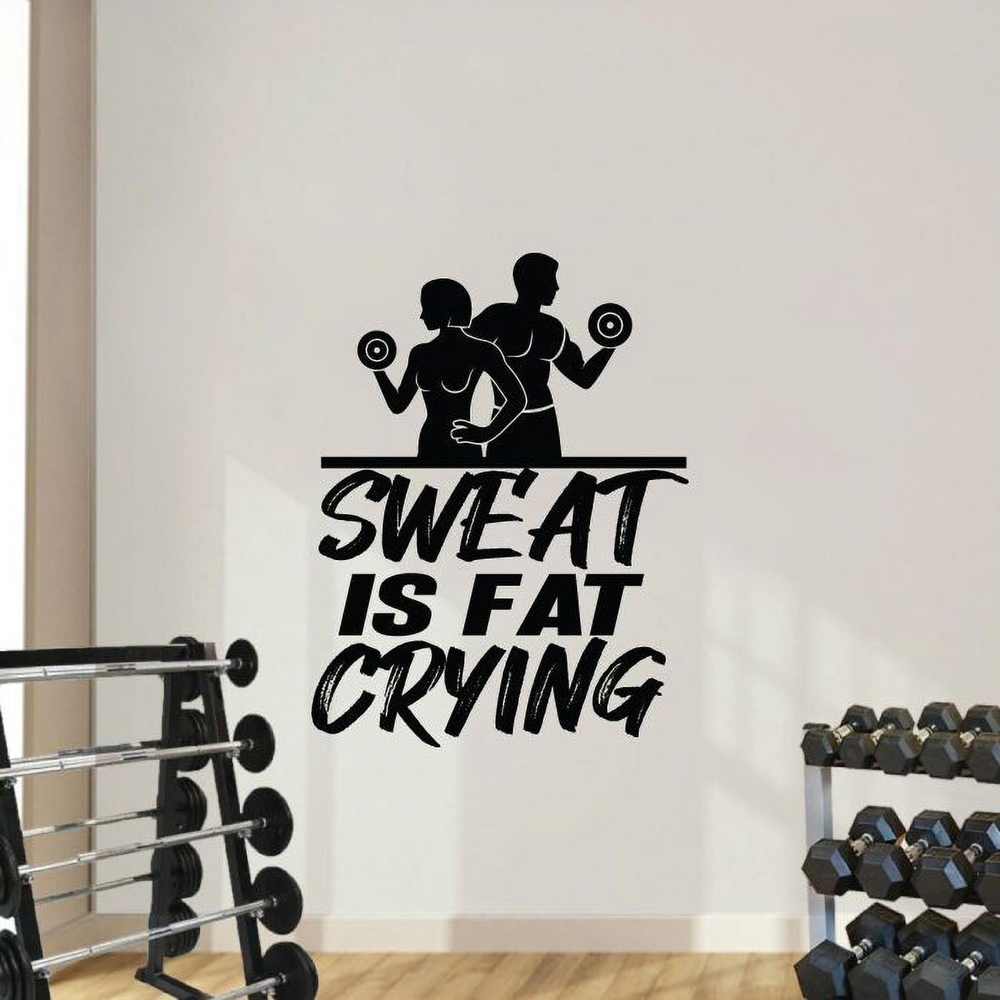 Sweat Is Fat Crying - Workingout Silhouette - Exercise Workout Quote ...