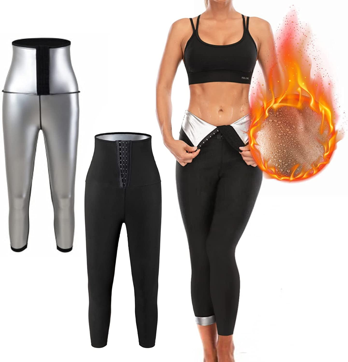 Sweat Pants Women, Black High Waist Sports Leggings Shorts for ...