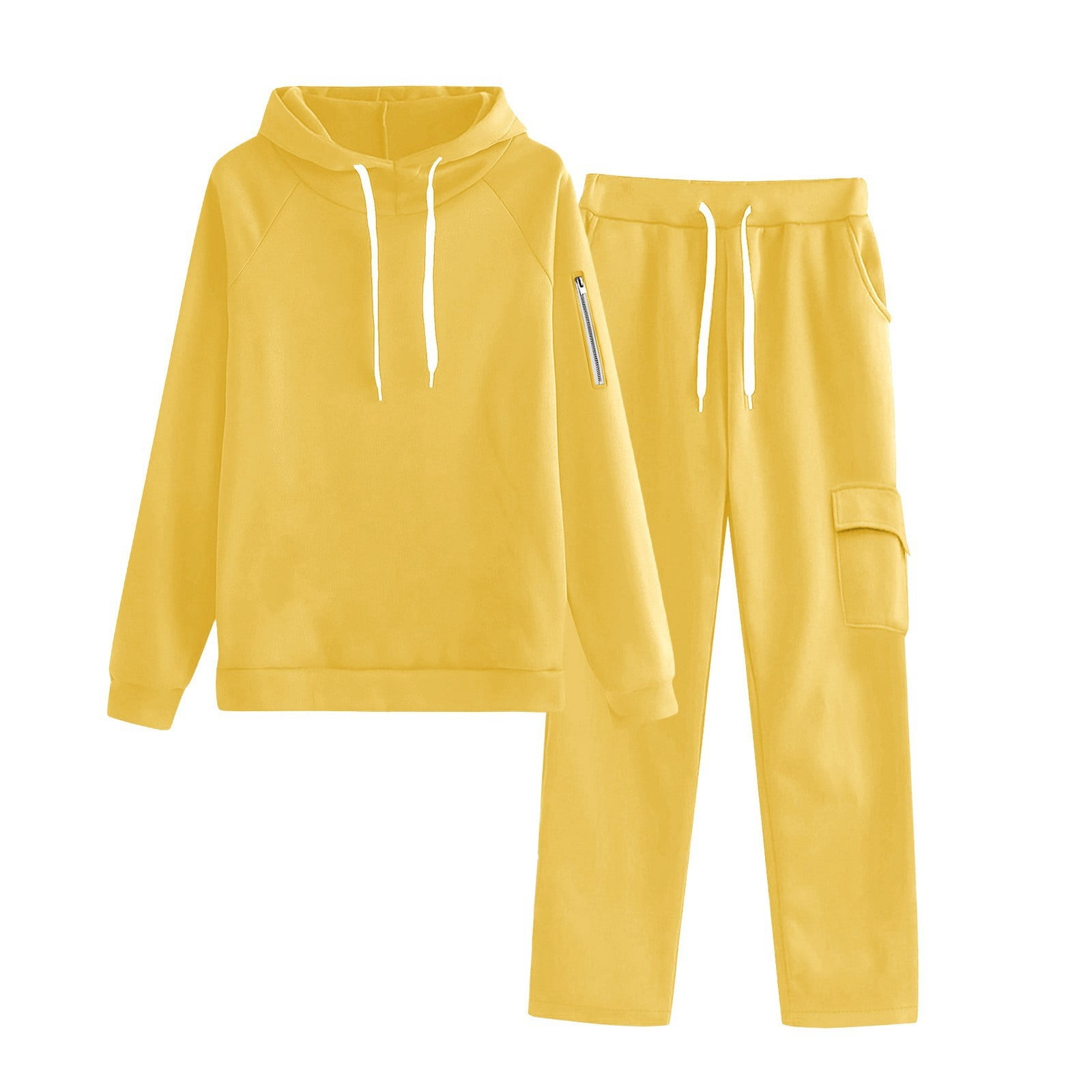 Sweat Sets for Women Two Piece Hoodie Long Sleeve Sweatshirt with Wide ...