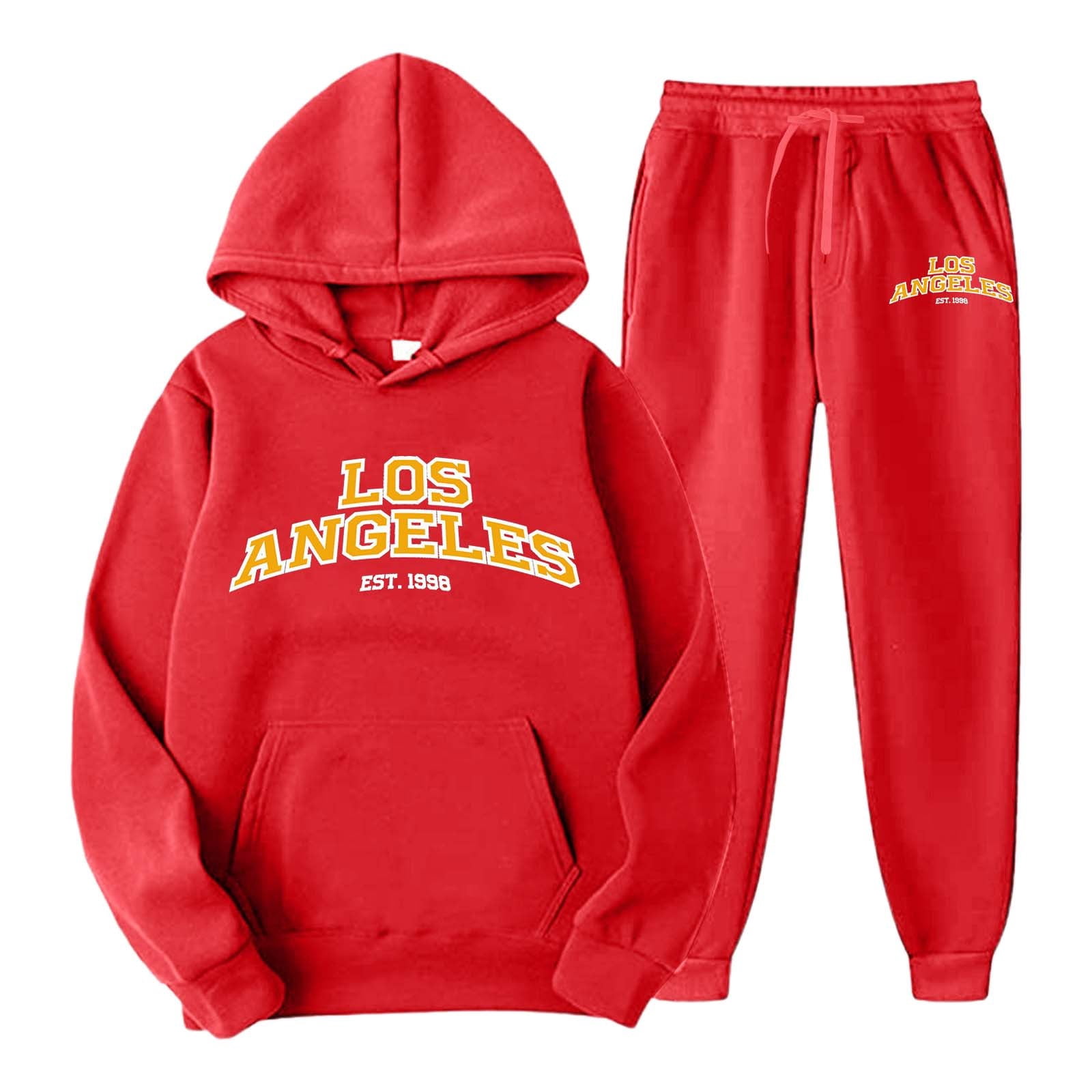 Sweat Sets for Women Two Piece Hoodie Long Sleeve Sweatshirt with Wide ...