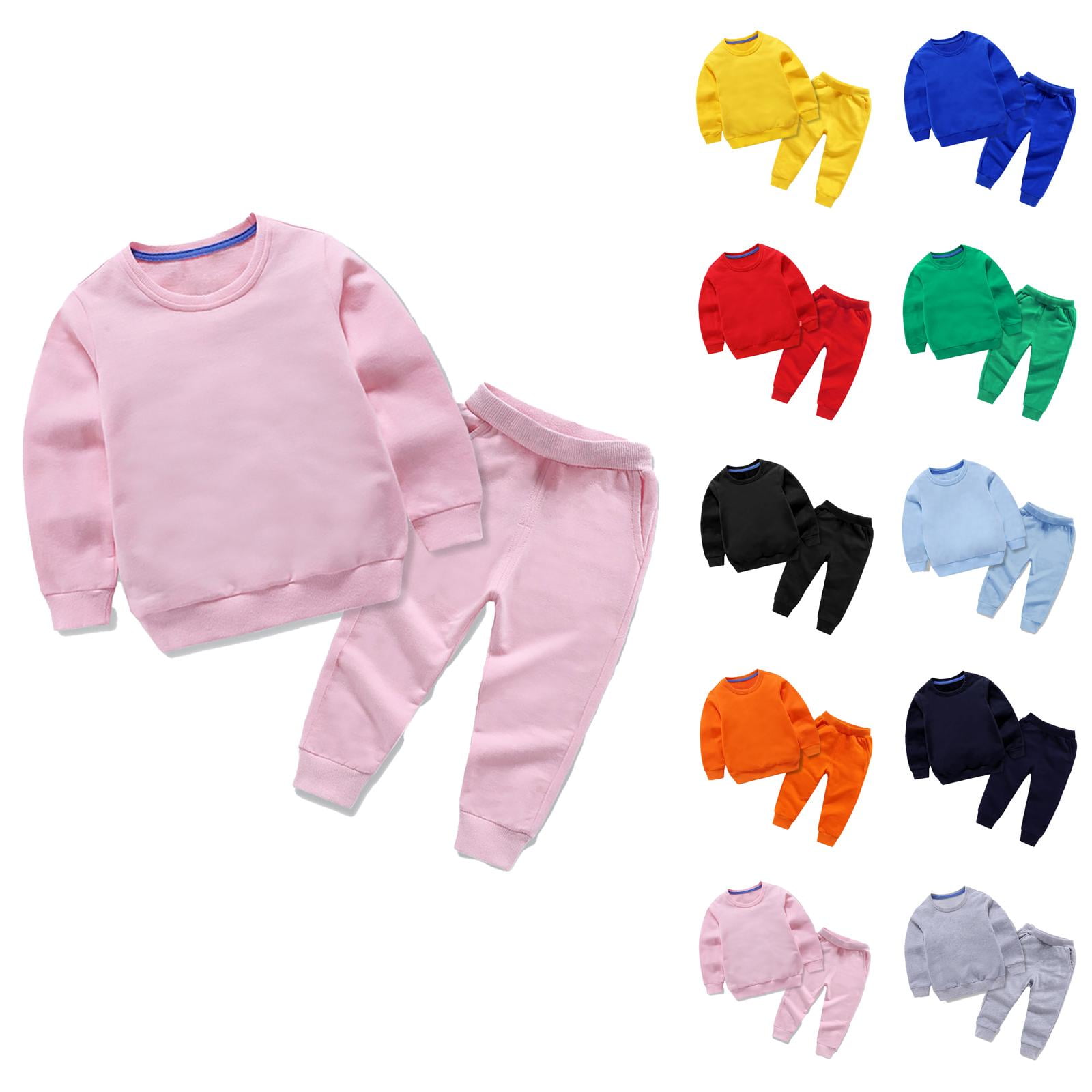 Sweat Suits for Girls Boys 2025 Basic Crewneck Sweatshirt Jogging ...