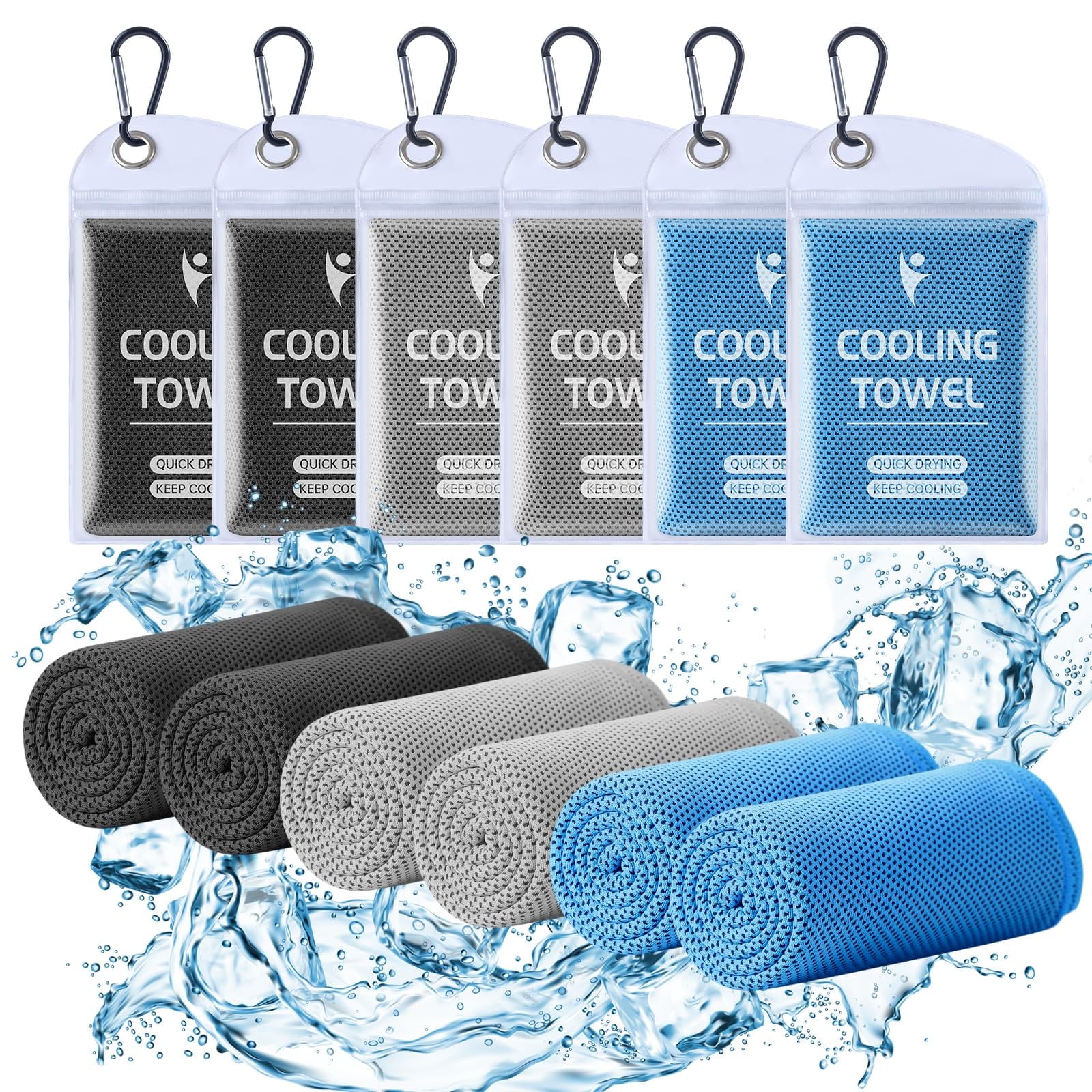Sweat-absorbing towels, Holytech cooling towel 6 pack,Cold Towel ...