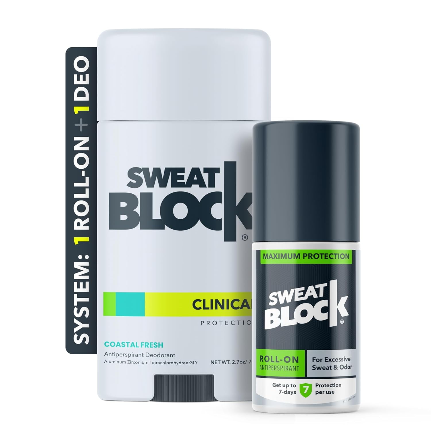 SweatBlock Antiperspirant Deodorant System - MAXIMUM CLINICAL STRENGTH ...