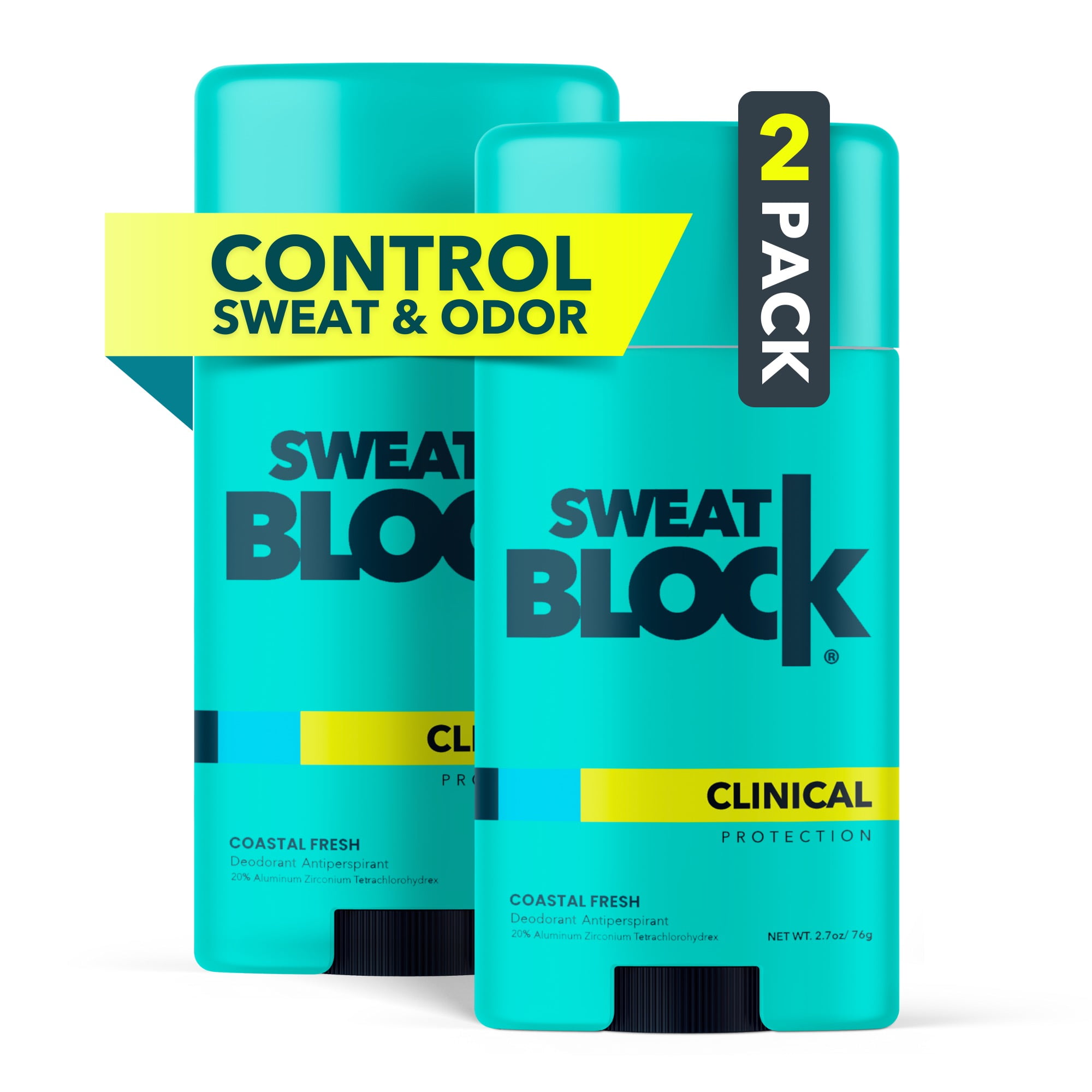 SweatBlock Deodorant Antiperspirant for Women and Men, 48-Hour Sweat ...