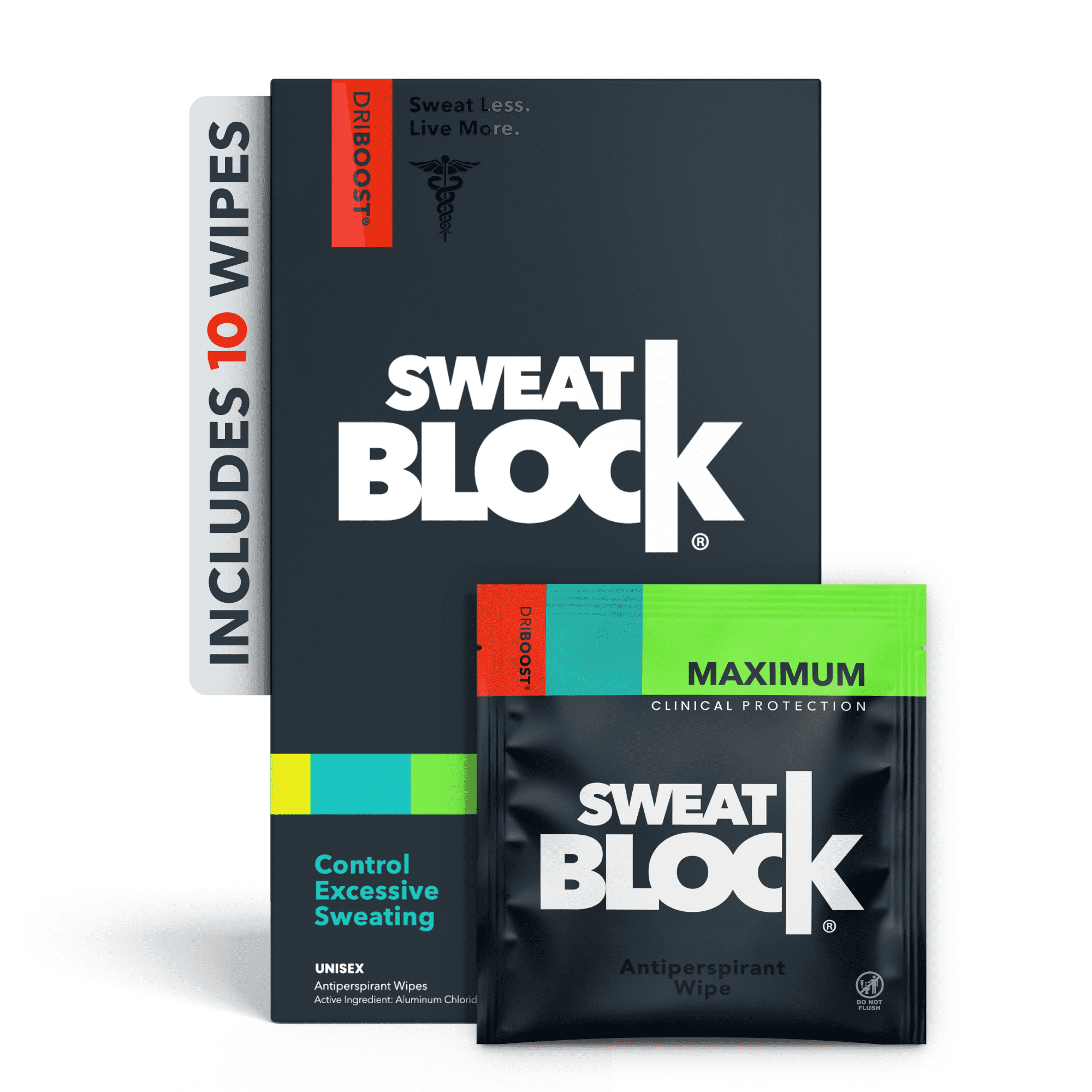 SweatBlock Antiperspirant Wipes for Excessive Sweating Up to 7 Days ...