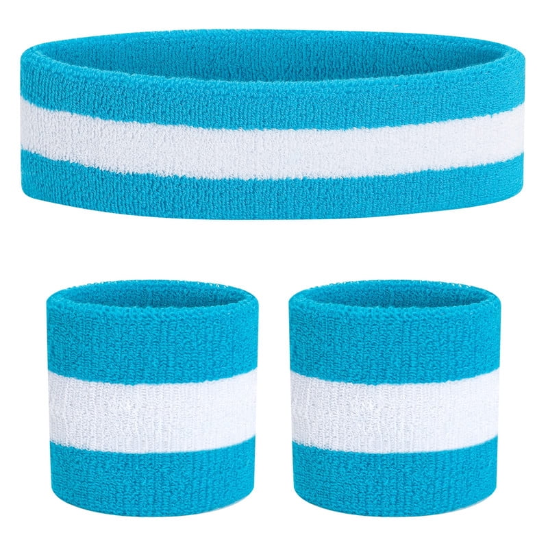 Sweatband Set Sports Headband Wristband Set Sweatbands Terry Cloth ...