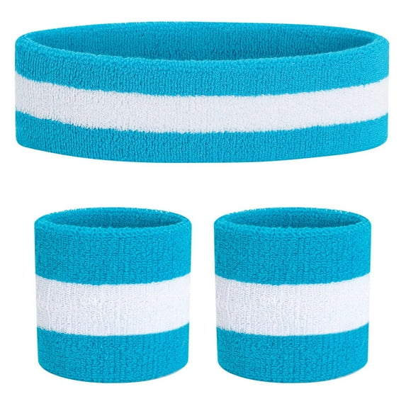 Sweatband Set Sports Headband Wristband Set Sweatbands Terry Cloth ...