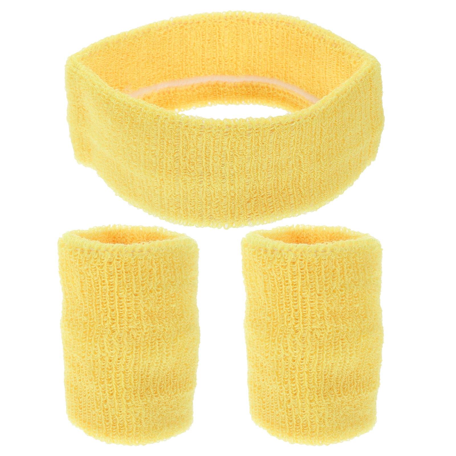 FENGGUIQU Sweat Band Wristband Polyester Yellow Women Athletes Sports ...