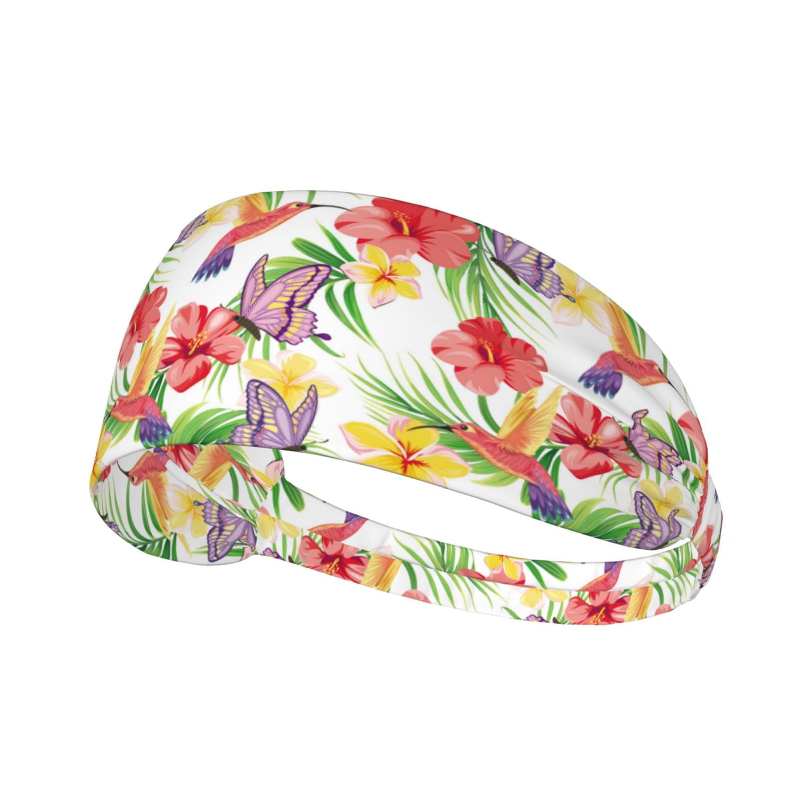 Sweatbands Headbands for Men Women, Butterflies Flowers Hummingbirds ...
