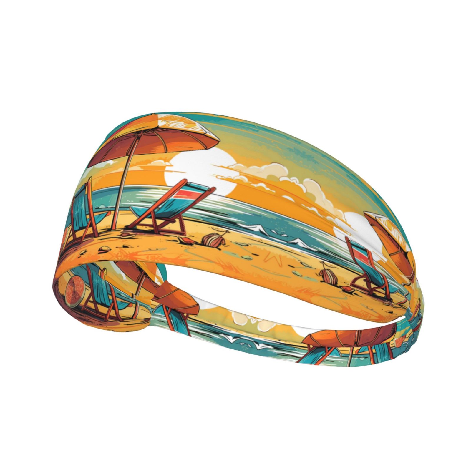 Sweatbands Headbands for Men Women, Vintage Beach Sunset Sports Workout ...
