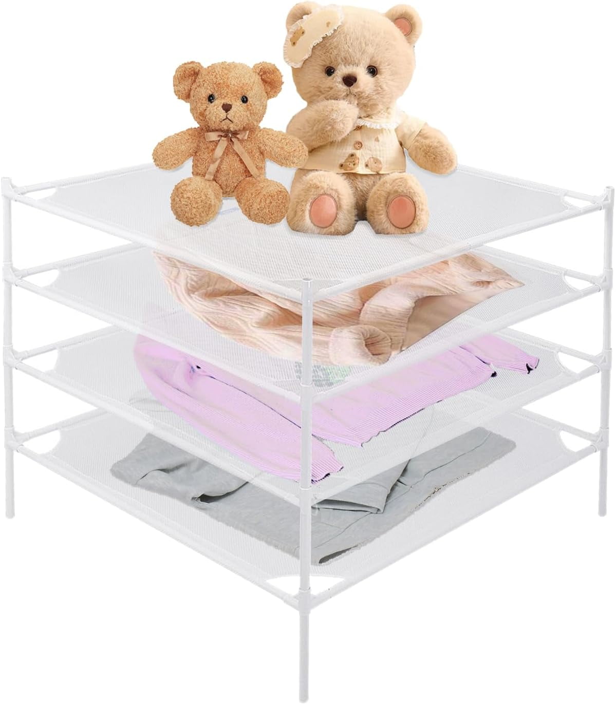 Sweater Drying Rack, 4-Layer Clothes Drying Rack Flat Mesh Drying Rack ...
