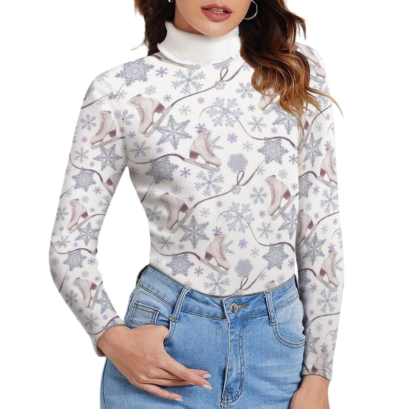 Sweater Vest Women Elegant Ice Skates Snowflakes V Neck Sweater Tank ...