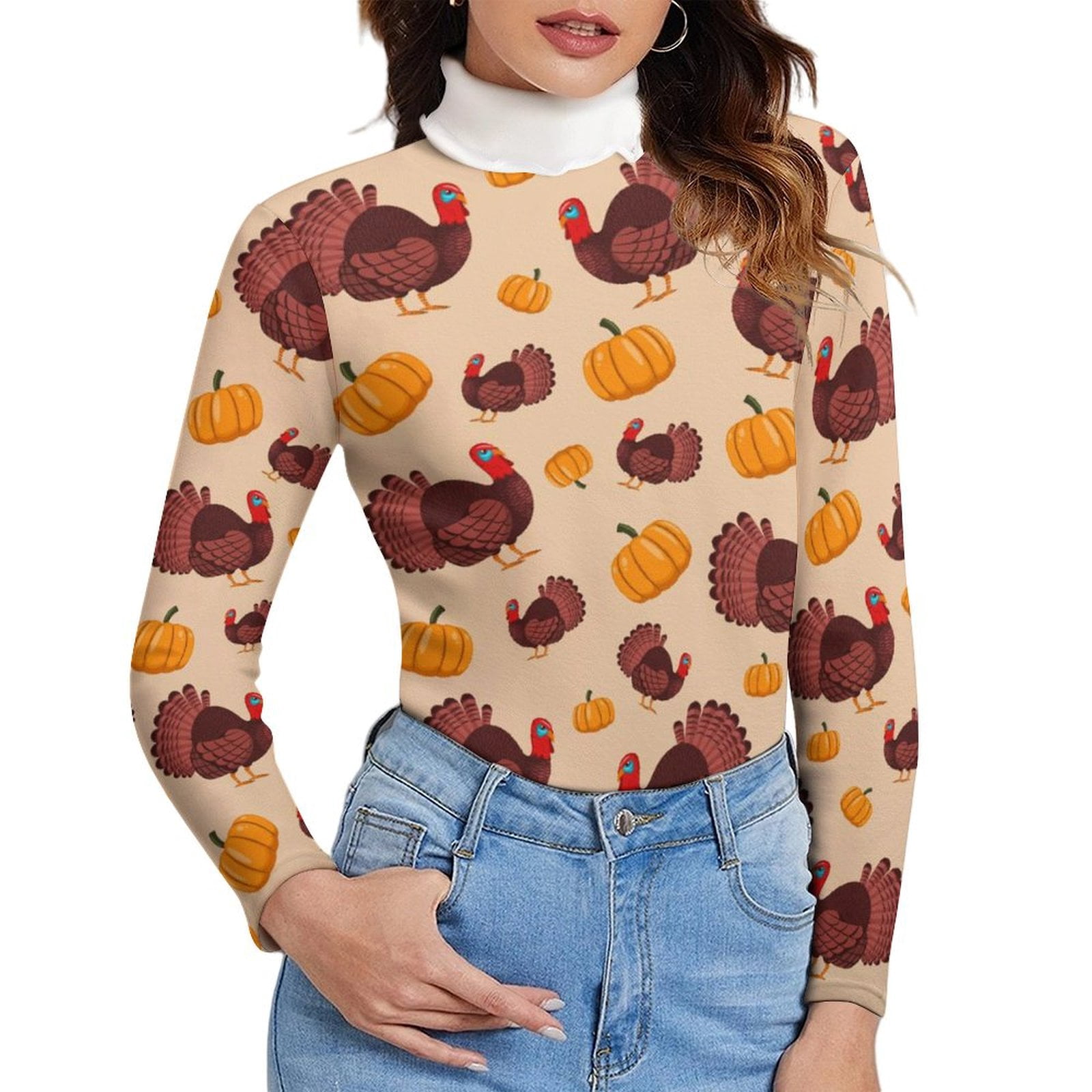 Sweater Vest Women Thanksgiving Turkey And Pumpkin V Neck Sweater Tank ...