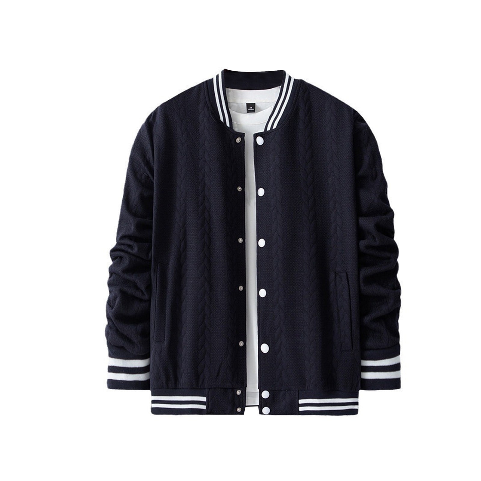 Sweaters For Men Fashion Jacket Casual Slim Fit Cotton Baseball Bomb ...