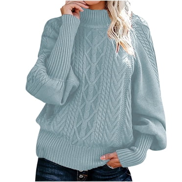 MOSHU Oversized Sweaters for Women Cable Knit Chunky Pullover Sweater ...