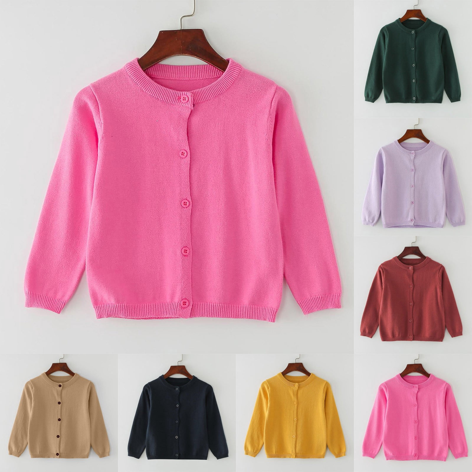 Sweaters for Girls 14-16 Girl's Bow Button Down Knitted Cardigan V Neck ...