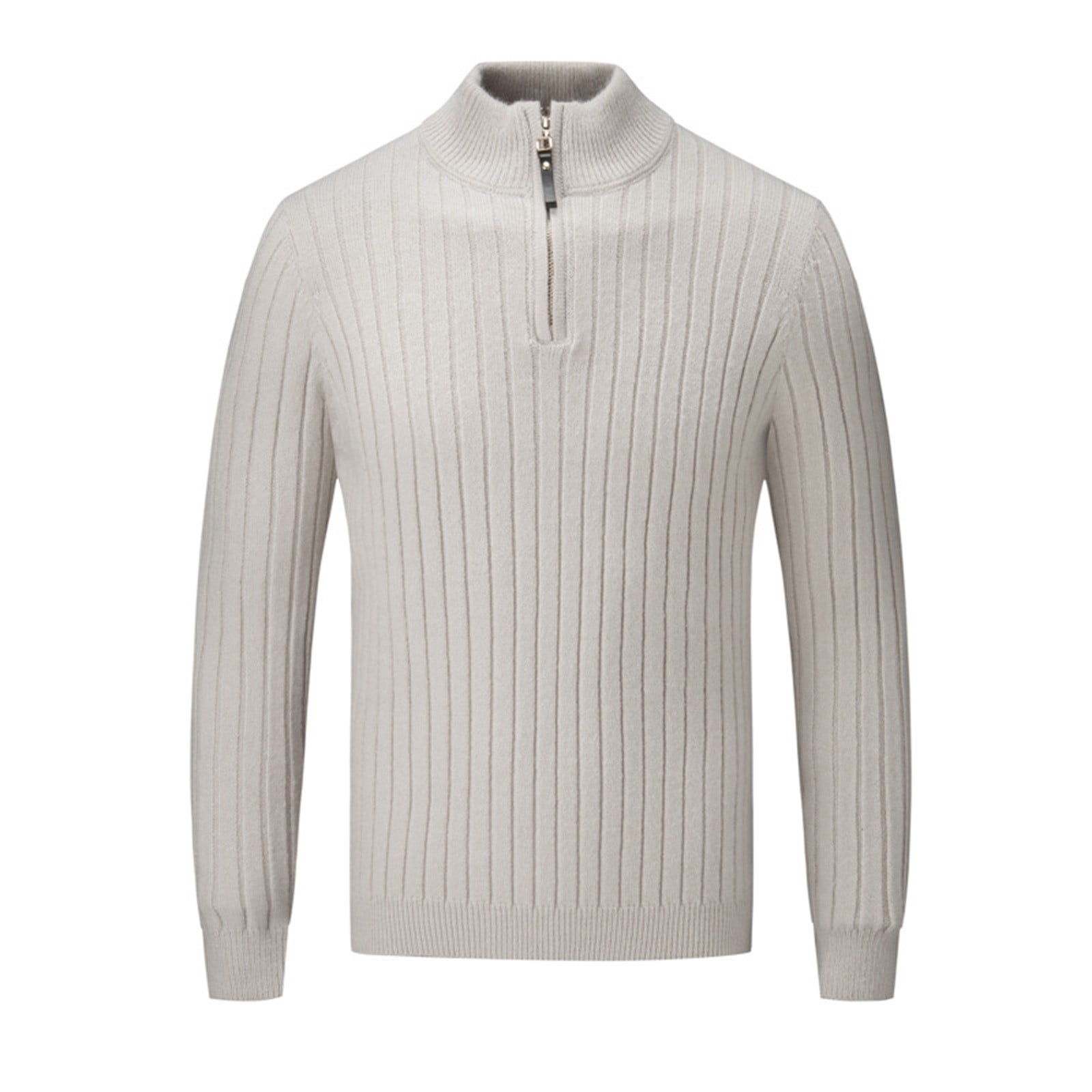 Sweaters for Men Quarter Zip Zipper Up Lapel Lightweight Turtleneck ...