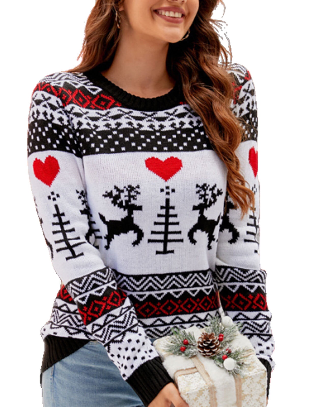 Sweaters for Women 2024 Trendy Ugly Christmas Sweater Crewneck Long ...