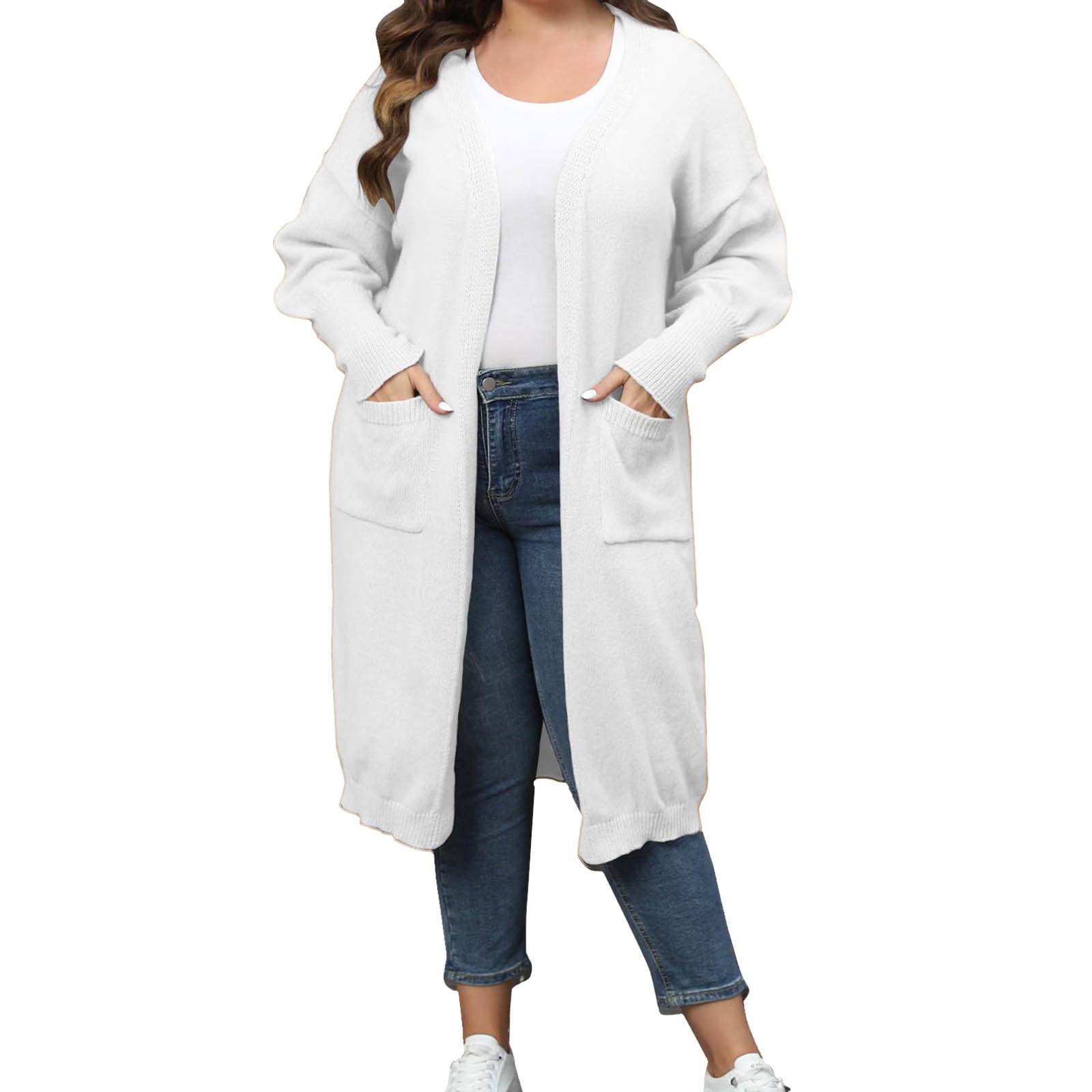 Sweaters for Women Hemlock Coat Large Size Loose Medium Long Woven ...