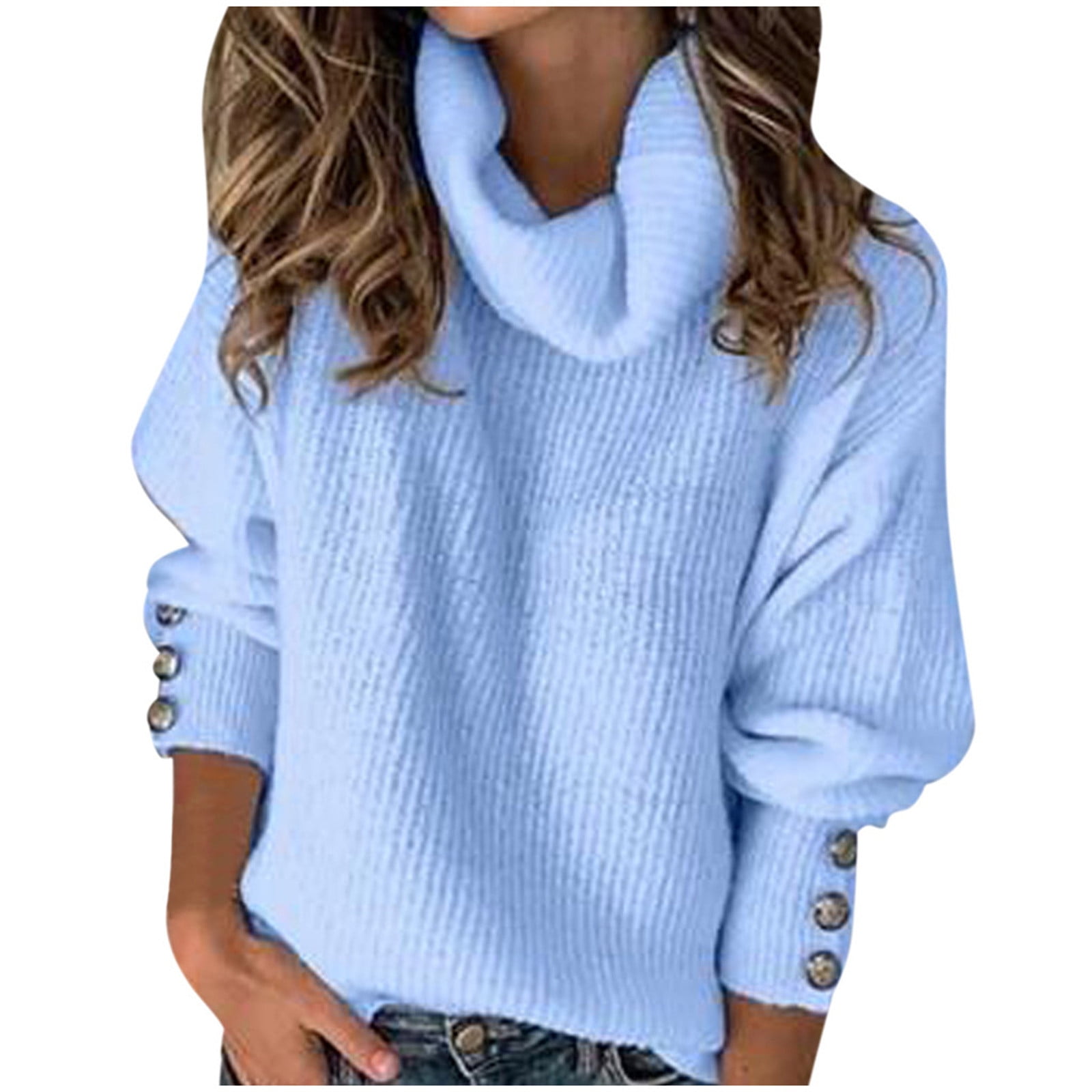Sweaters for Women Long Sleeve Winter Fall Clothes Pullover Bow Collar ...