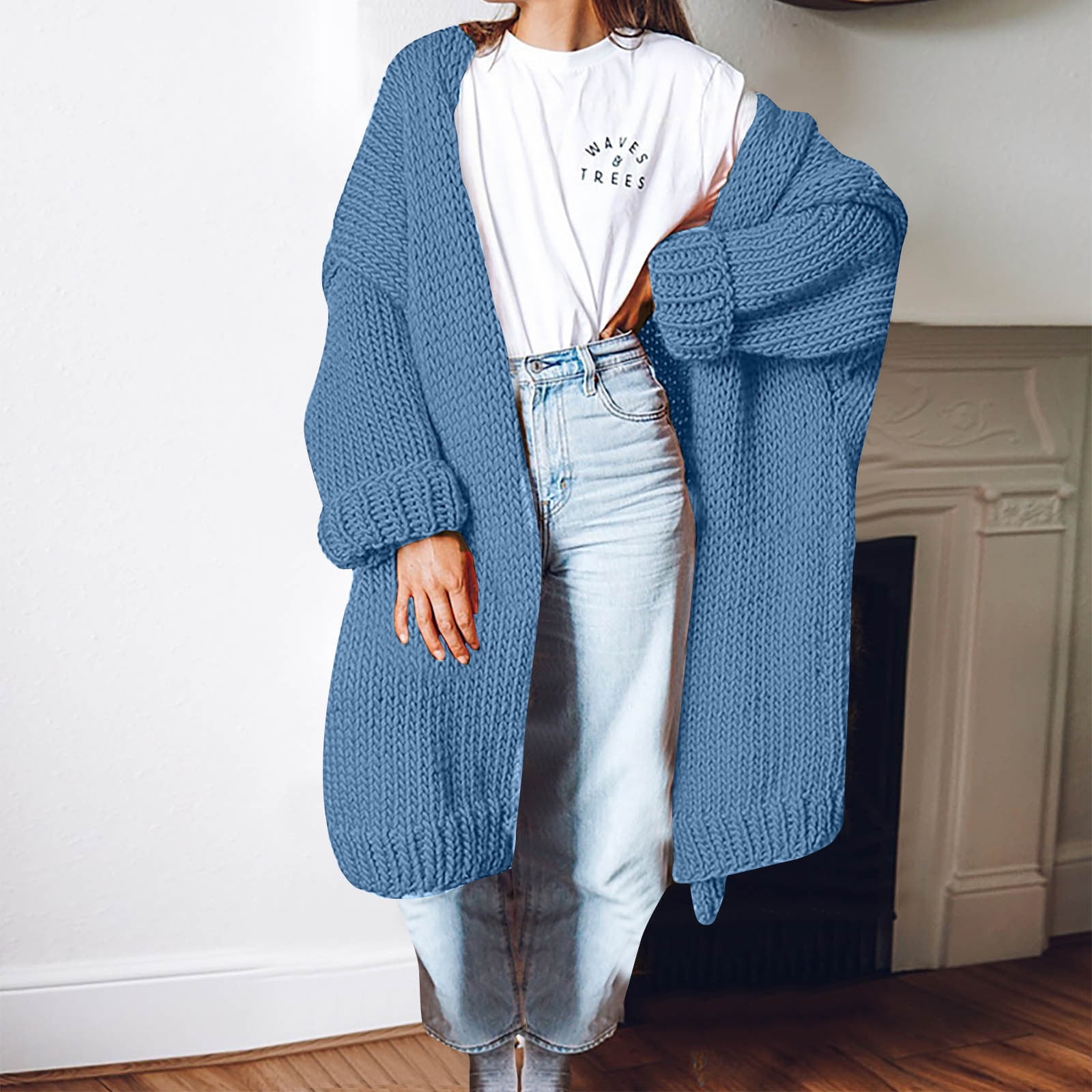 Sweaters for women'S Fashion Knitted Long Pattern Cardigan Sweater Coat ...