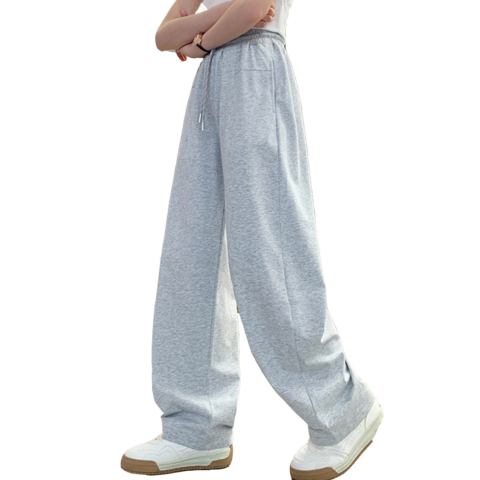 Sweatpant for Girls Baggy High Waist Elastic Jogger Drawstring Jogger ...