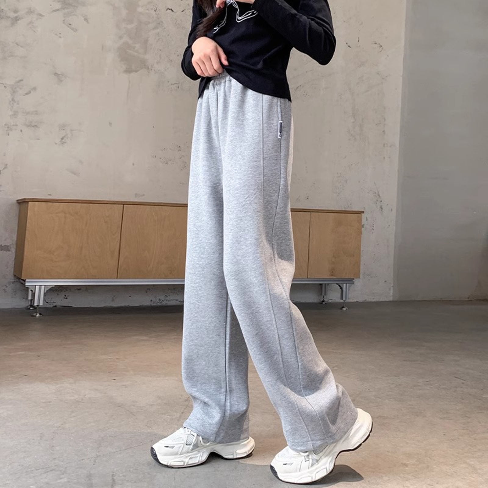 Sweatpants For Kids Oversized Girls Wide Leg Pants Grey Joggers For ...
