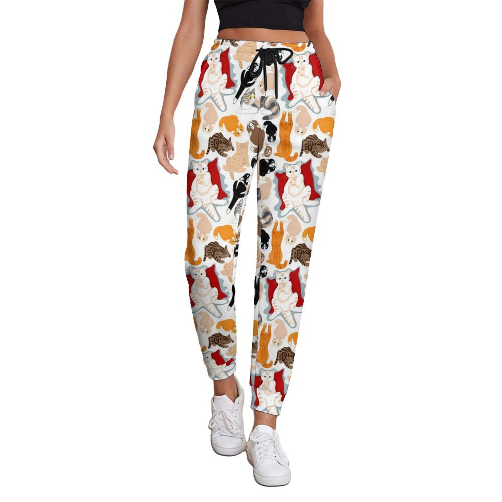 Sweatpants Joggers for Women Cute Cats Baggy Athletic Pants with ...