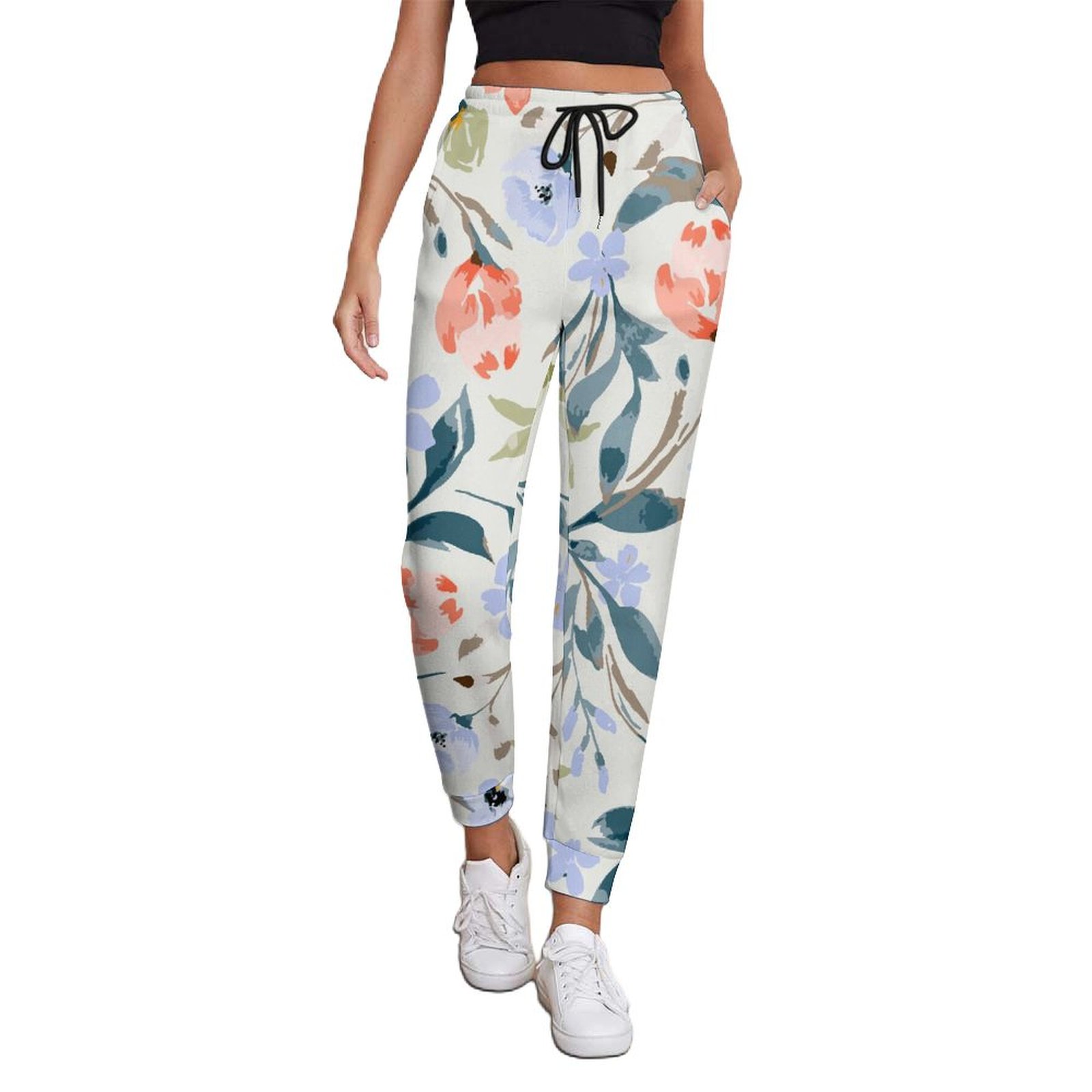 Sweatpants Joggers for Women Watercolor Wildflowers 1 Baggy Athletic ...