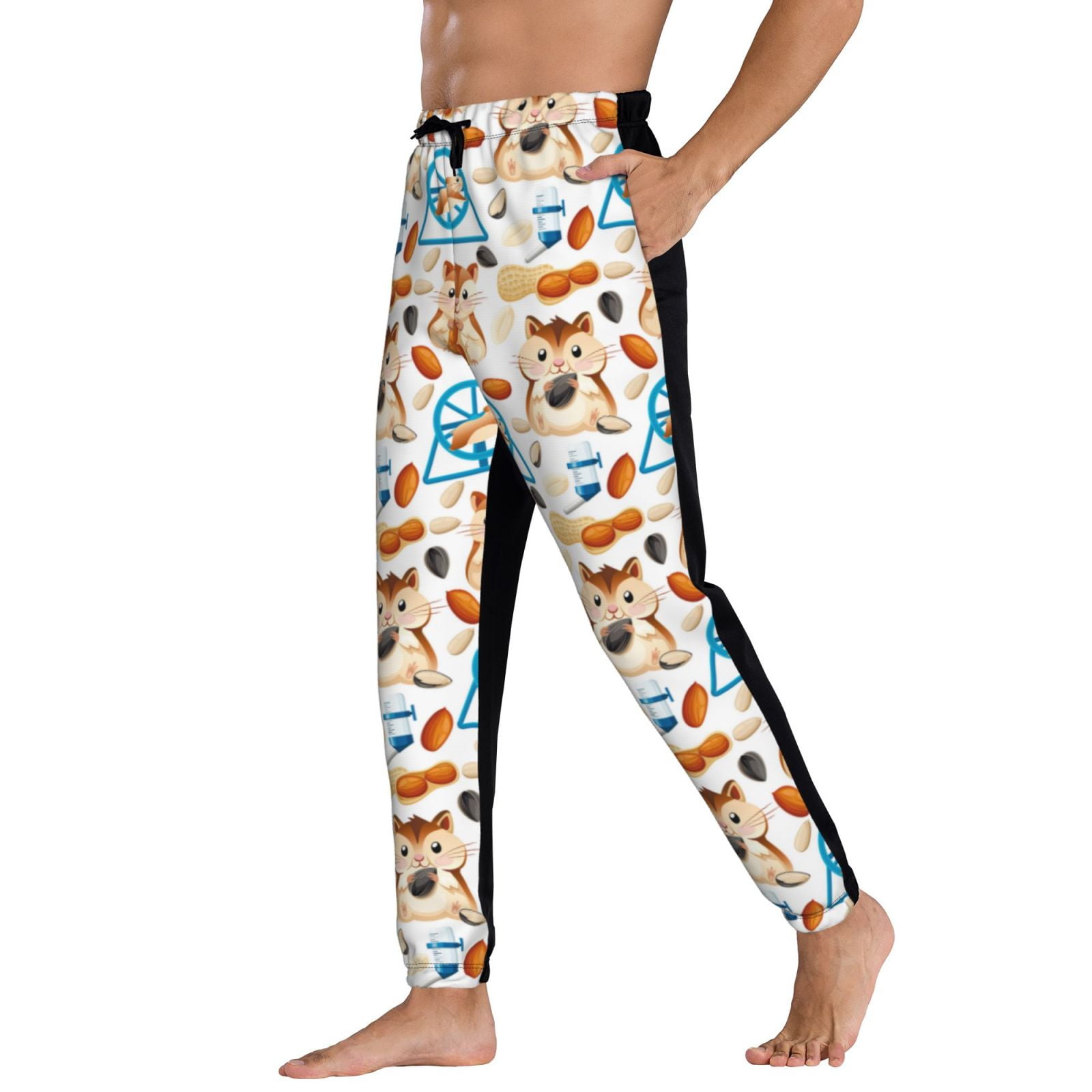 Sweatpants for Men, Breathable Cartoon Cute Hamster Nut Peanut Mens ...